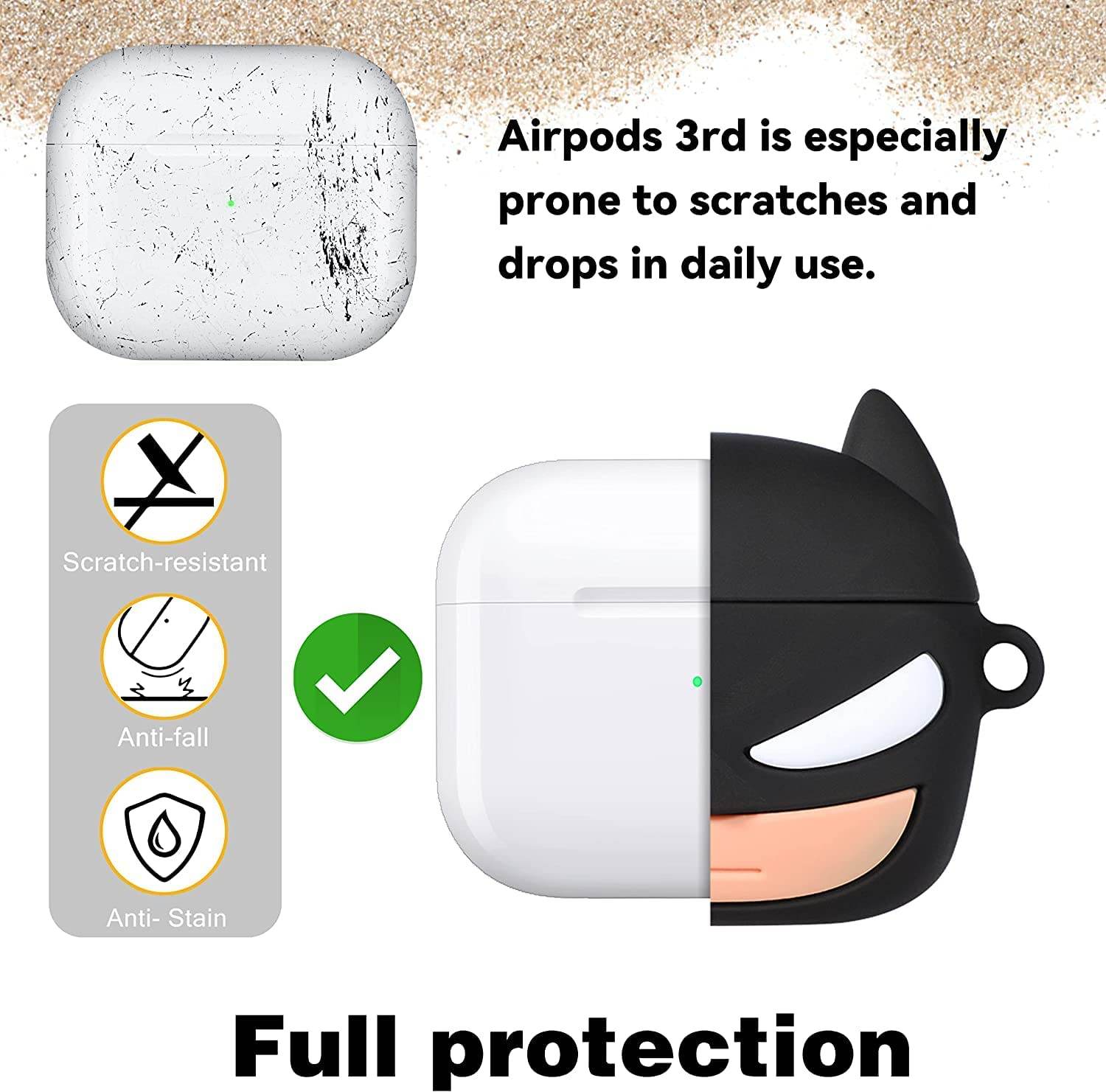 Airpod's 3 Cute Cartoon Silicone Case - Batman – Guleel