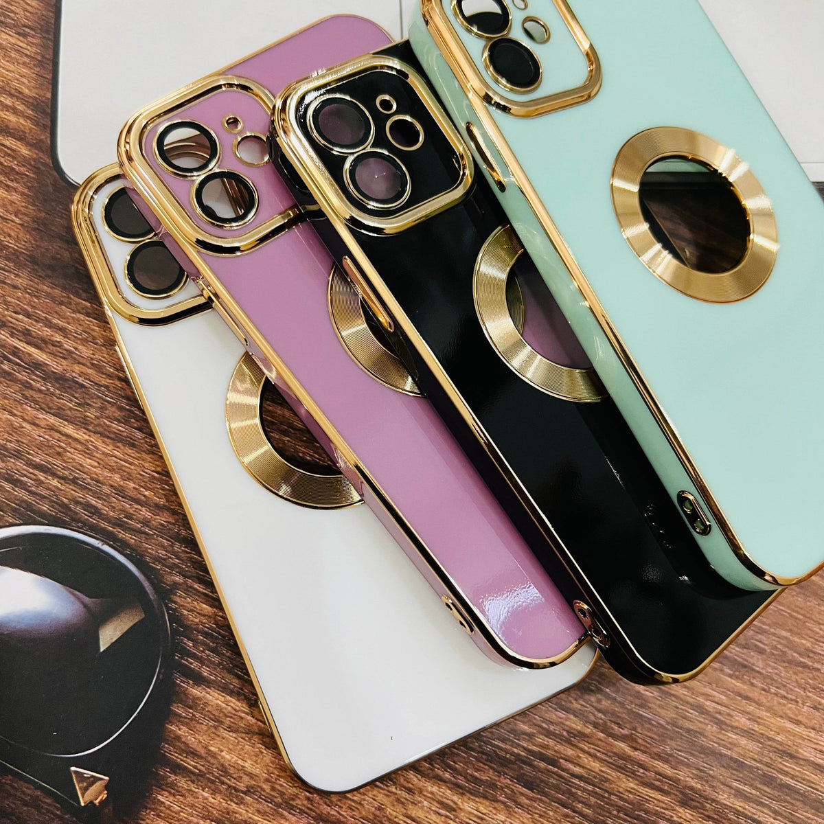 iPhone 12 Premium Silicone Camera Protection Logo Case - Purple – Guleel